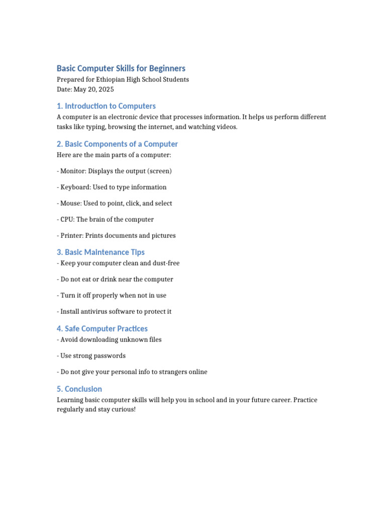 Computer Skill | PDF