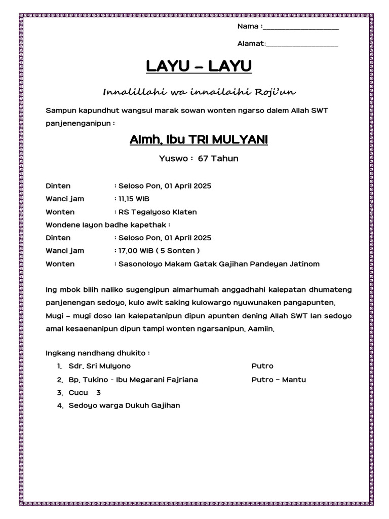 Contoh Layu Layu | PDF