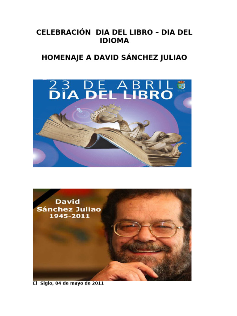 Celebración Dia Del Libro y Del Idioma 2011 | PDF