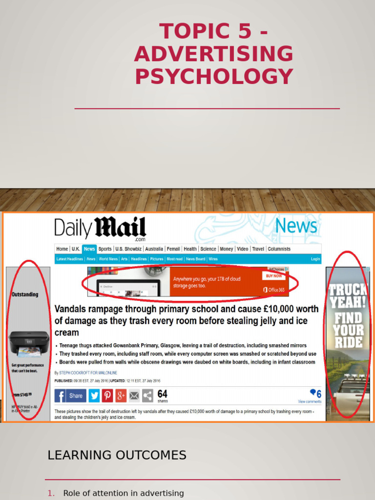 Topic 5 - Advertising Psychology | PDF | Mental Processes | Psychology
