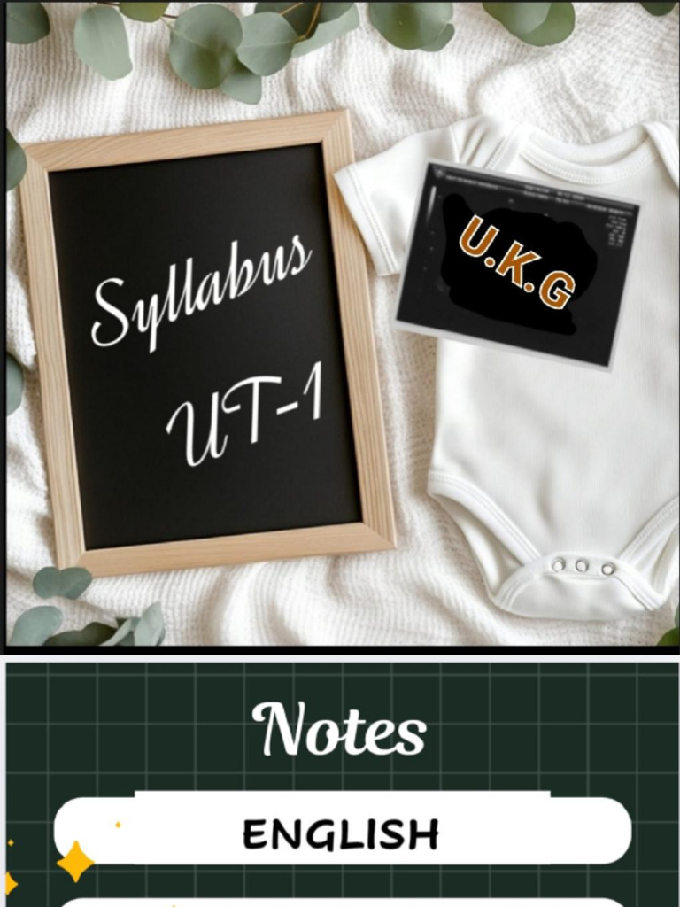 Unit Test 1 SYLLABUS UKG | PDF