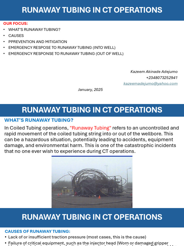 Runaway Tubing in Coiled Tubing Operations | PDF | Safety