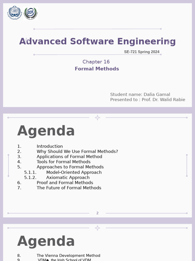 Dalia Gamal ch16 Formal Methods | PDF | Formal Methods | Theoretical ...