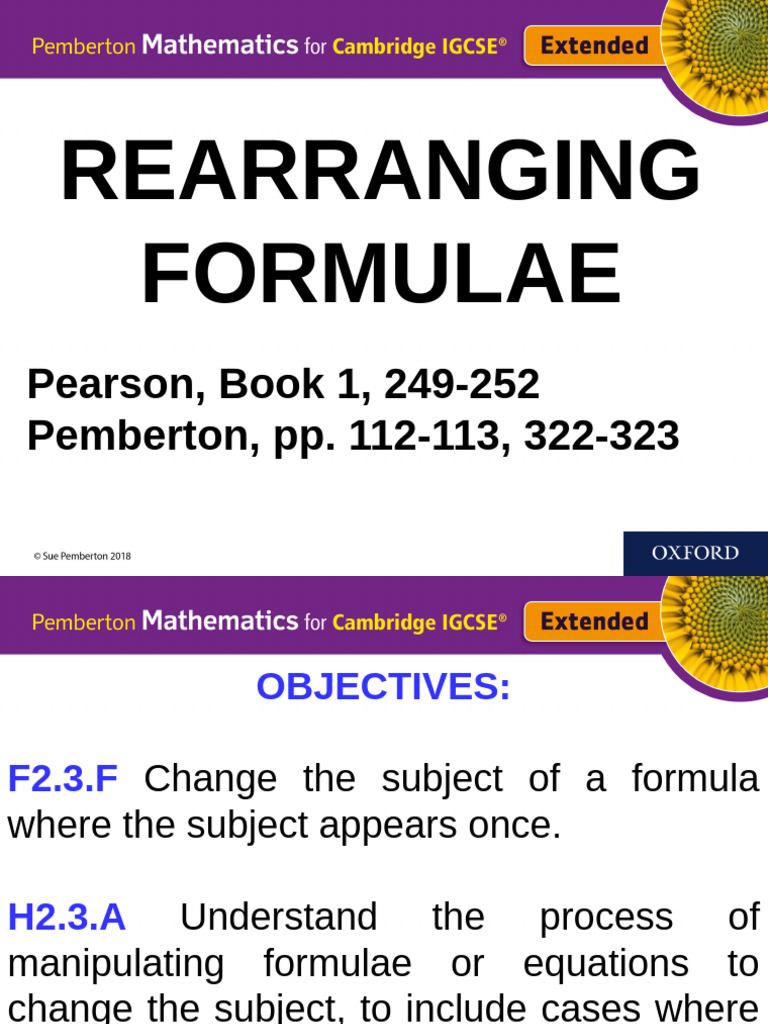 4 Rearranging Formulae | PDF | Equations | Mathematics