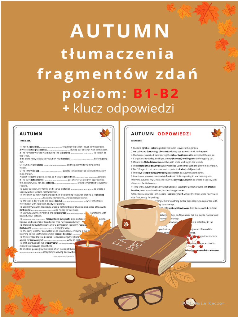 Autumn Vocabulary Exercises B1-B2 | PDF