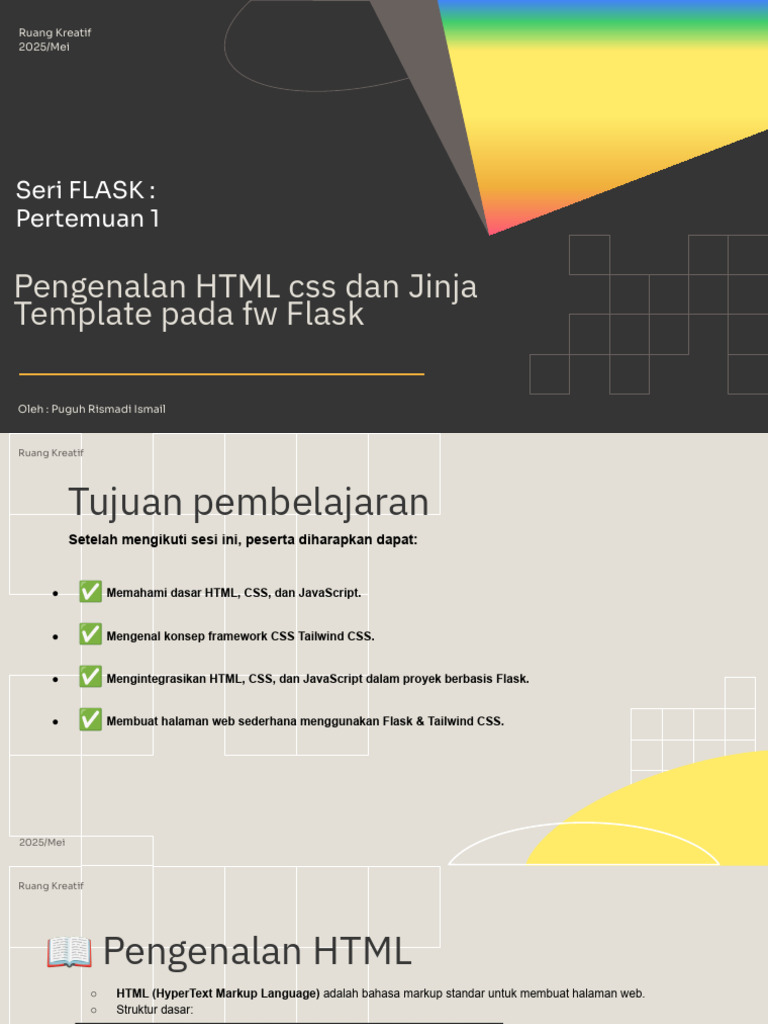 Seri FLASK Pertemuan 1 - HTML CSS Dan Template Jinja | PDF