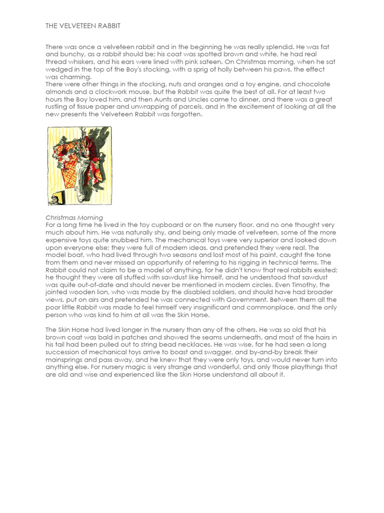 The Velveteen Rabbit: A Tale of Love | PDF | Rabbit