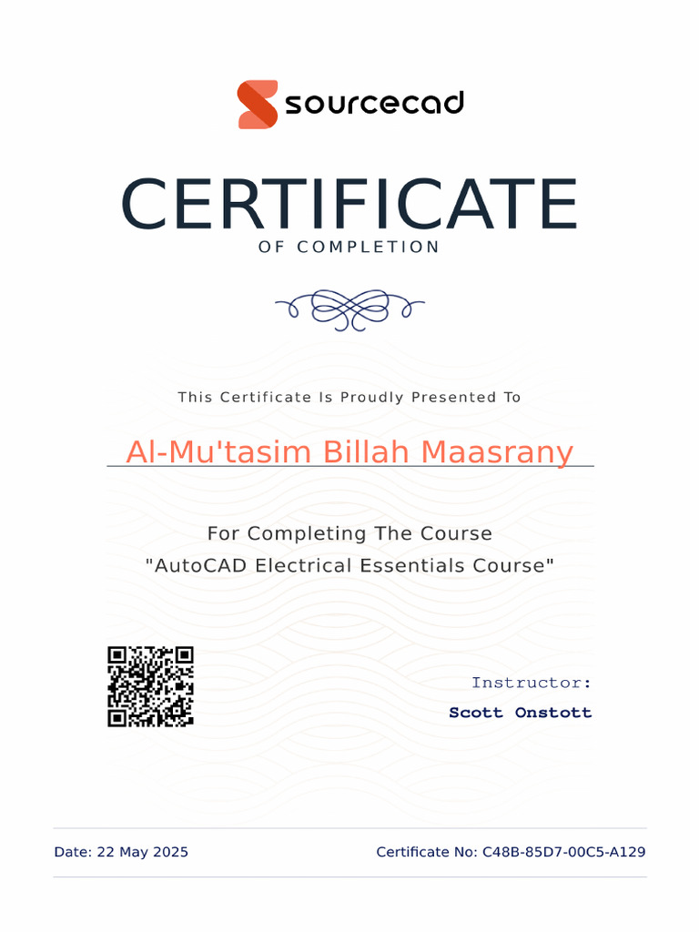 Autocad Electrical Essentials Course Certificate | PDF