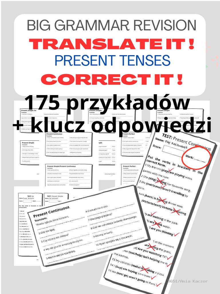 BIG GRAMMAR REVISION - Present Tenses - 1691431740 | PDF