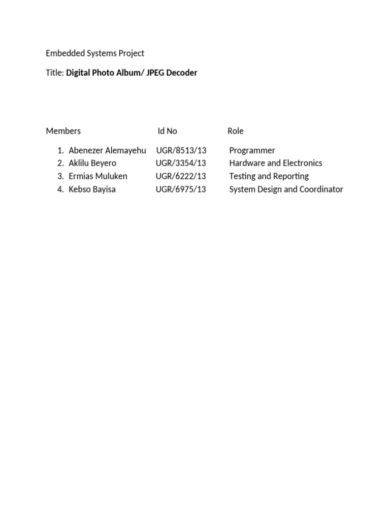 Embedded Systems Project Title Selection | PDF