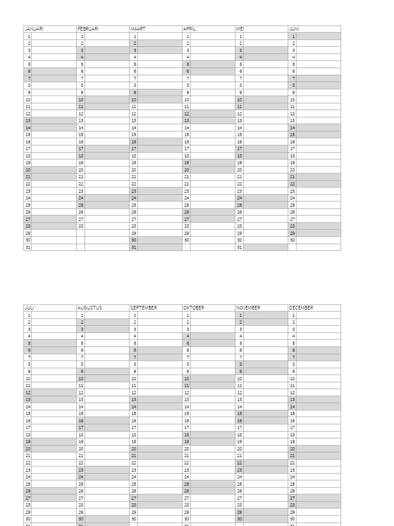 Jaarplanning 2025 - Liggend | PDF | Warships