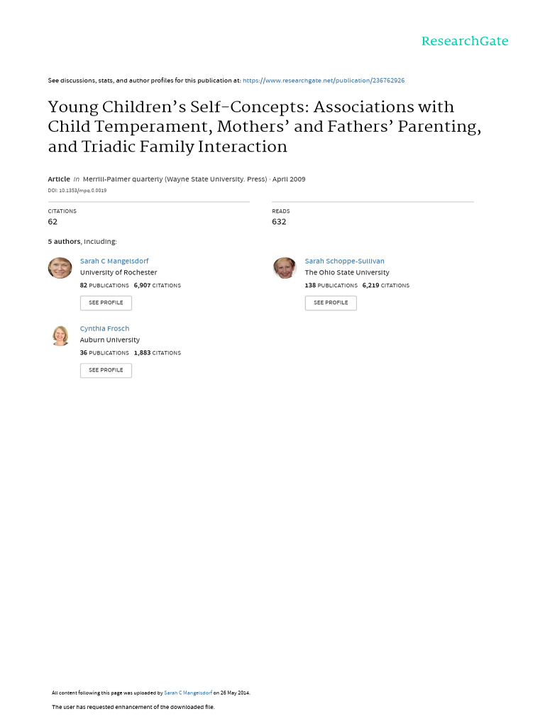 Young Children's Self-Concepts | PDF | Temperament | Self Concept