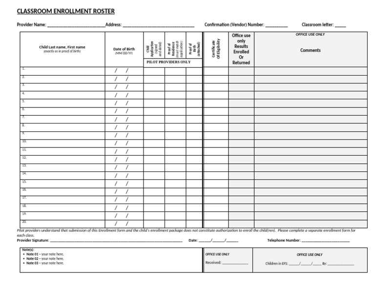 Classroom Enrollment Roster - 1728021230496 | PDF