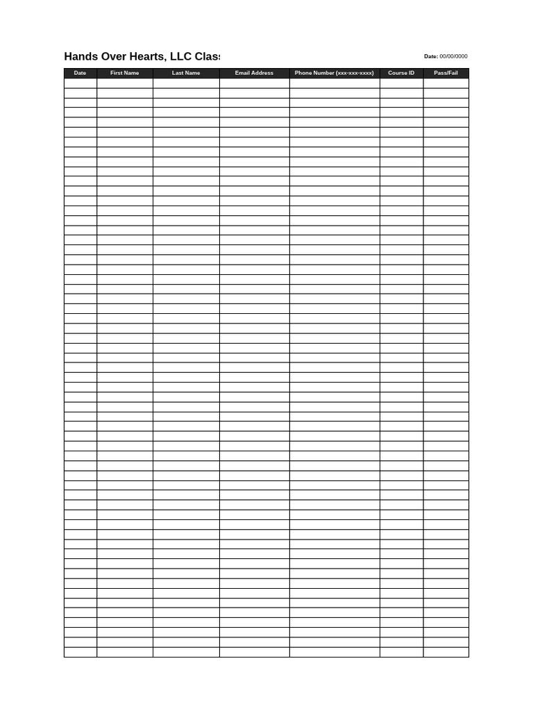 Minimal Class Roster Template | PDF