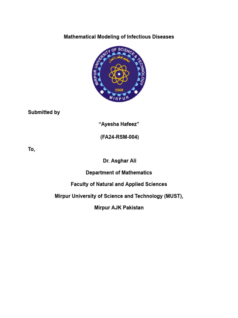 Title Mathematical Modeling Of Infectious Diseases Pdf Infection Microbiology
