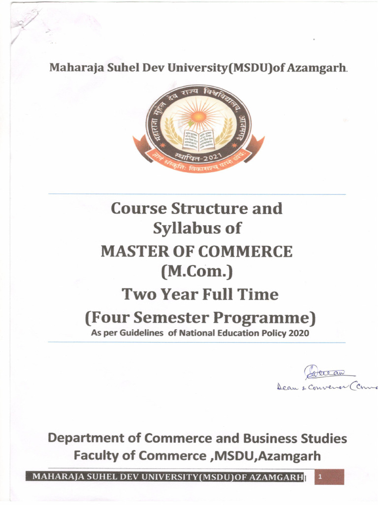 m.com. Syllabus | PDF