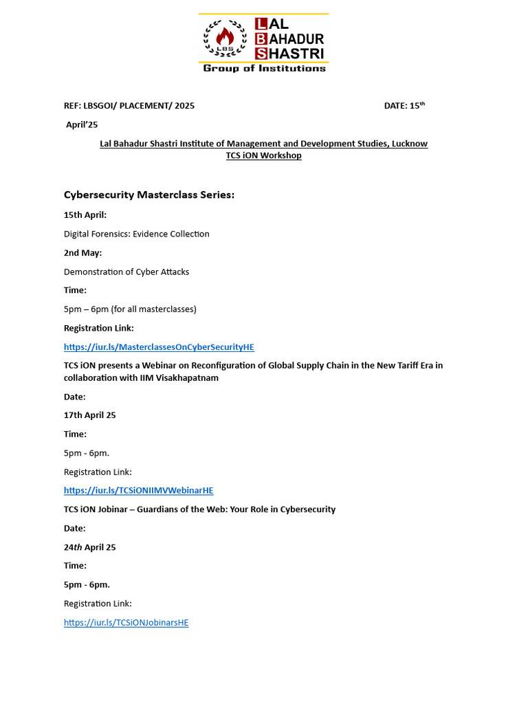 TCS ION Workshop Webinar | PDF
