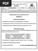 Examen blanc math 2 bac PC 2025 | PDF | Mathématiques | Analyse ...