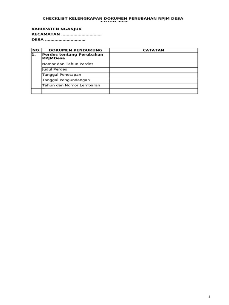 Review RPJMDes 2025 dan Musdes | PDF