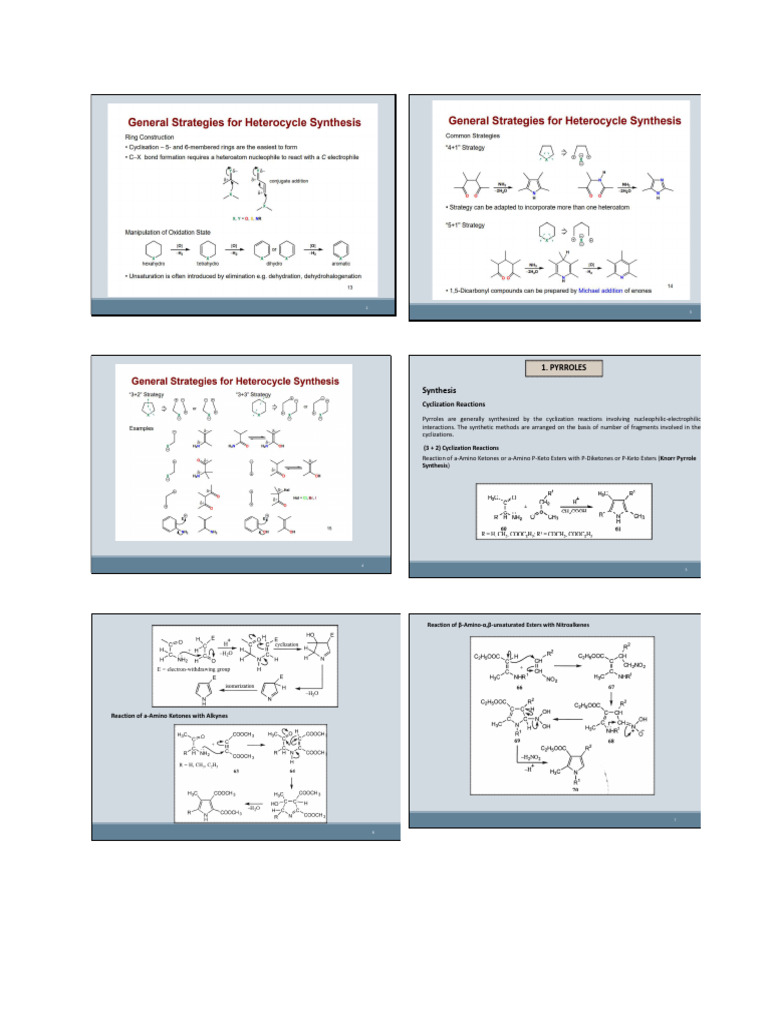 General Strategies for Heterocyclic Compounds Synthesis | PDF | Amine | Chemical Reactions