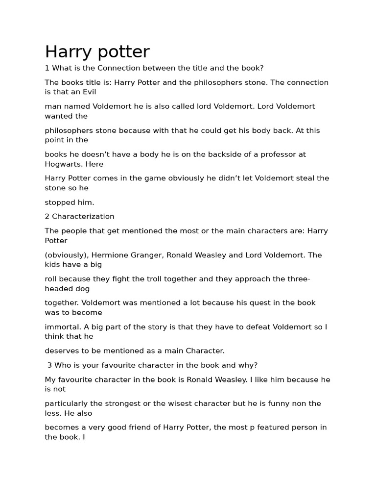 Harry Potter and the Philosopher's Stone Analysis | PDF | Mythography ...