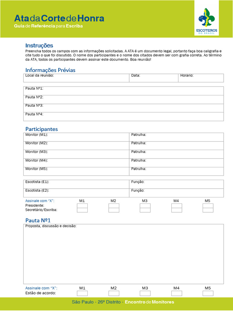 Modelo Ata Corte de Honra | PDF