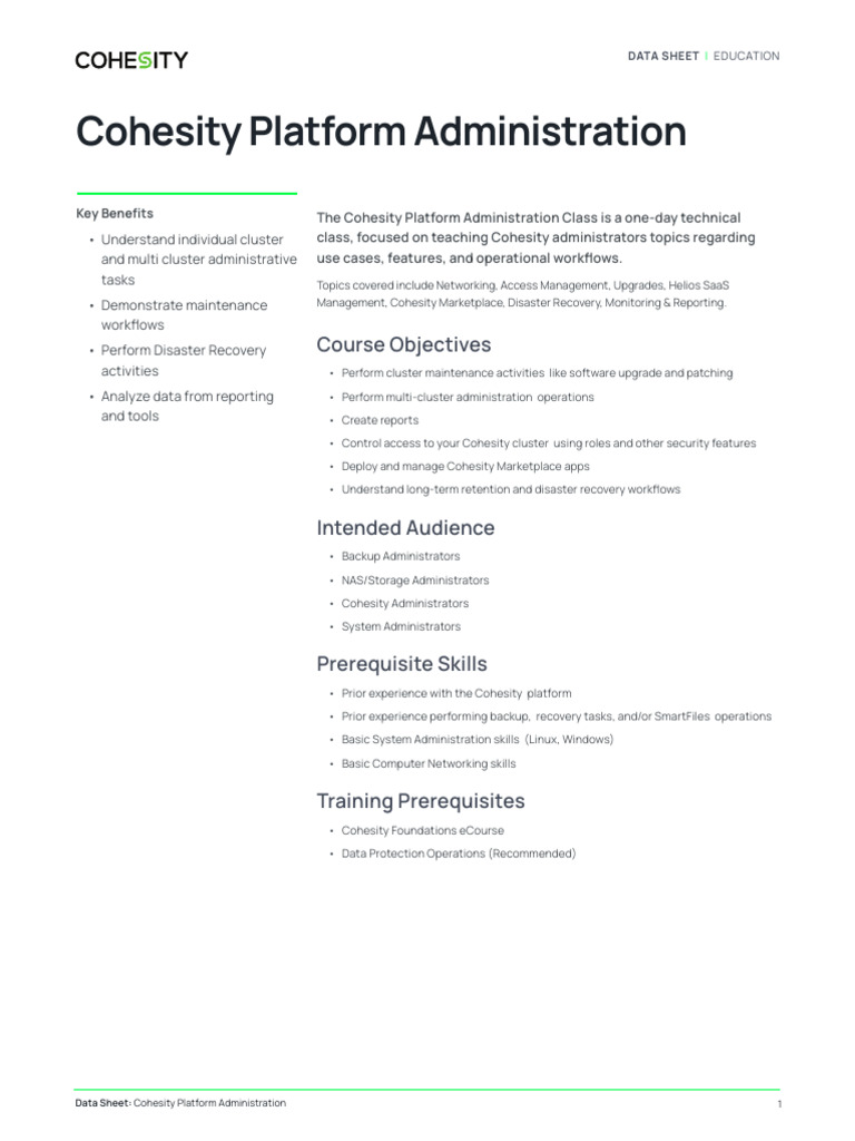 Cohesity Platform Administration | PDF | Computer Cluster | Computing