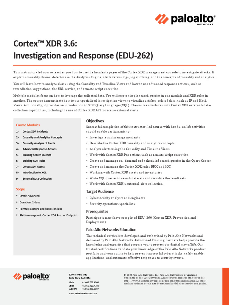 Cortex XDR Investigation and Response | PDF