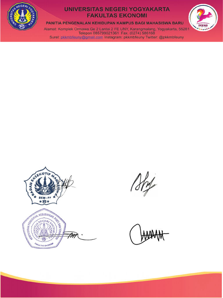 026 Surat Permohonan Peminjaman Tempat (Auditorium FE UNY) - 1-1 | PDF