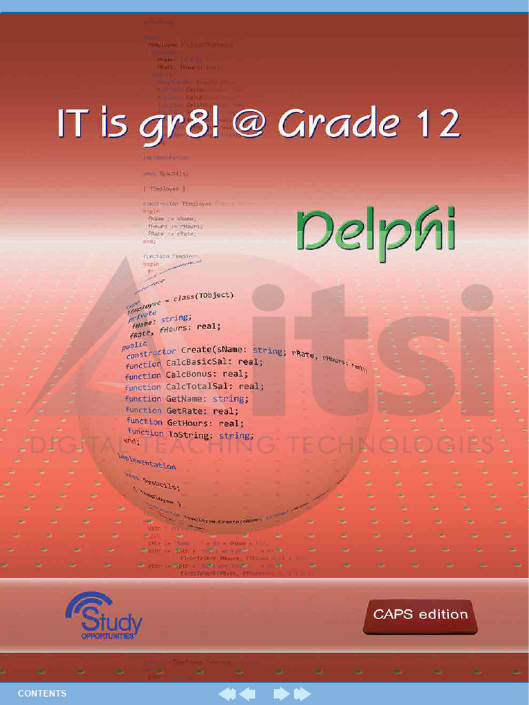 IT is gr8! @ Grade 12: Delphi Programming | PDF | Constructor (Object ...