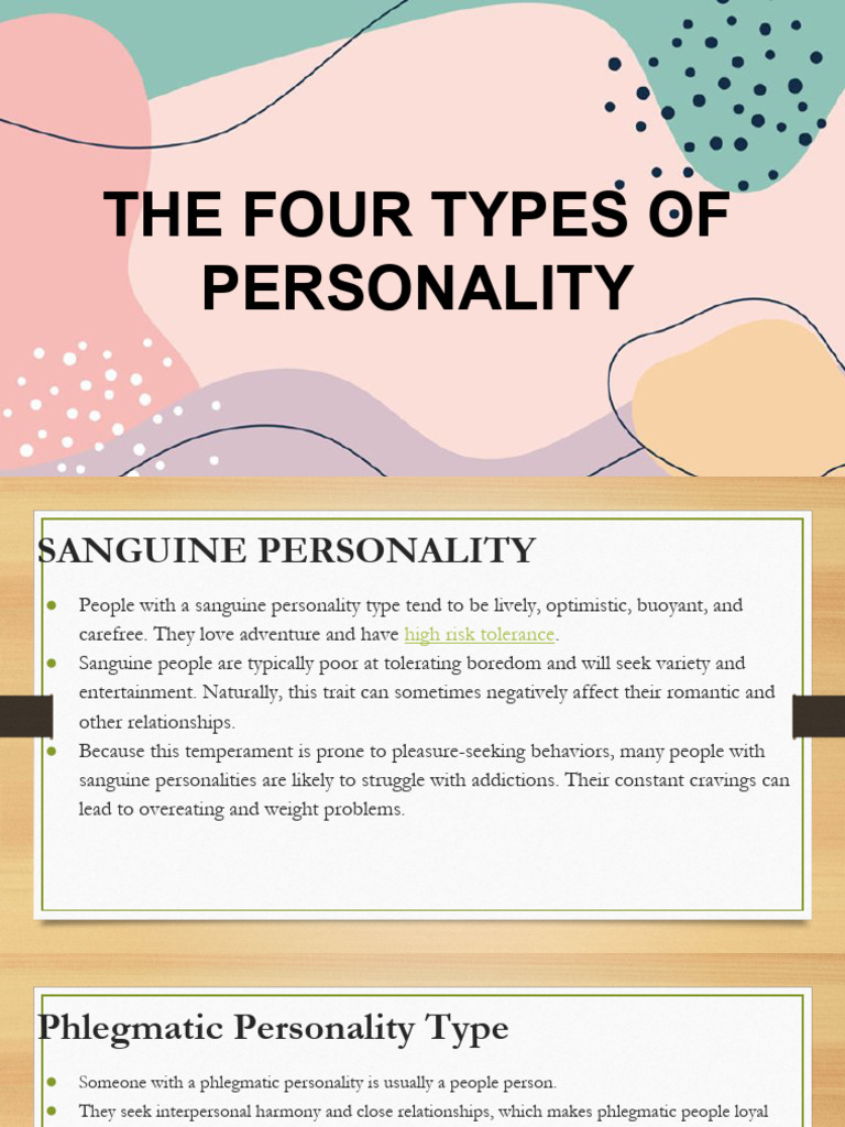 Understanding Sanguine and Phlegmatic Types | PDF | Temperament ...