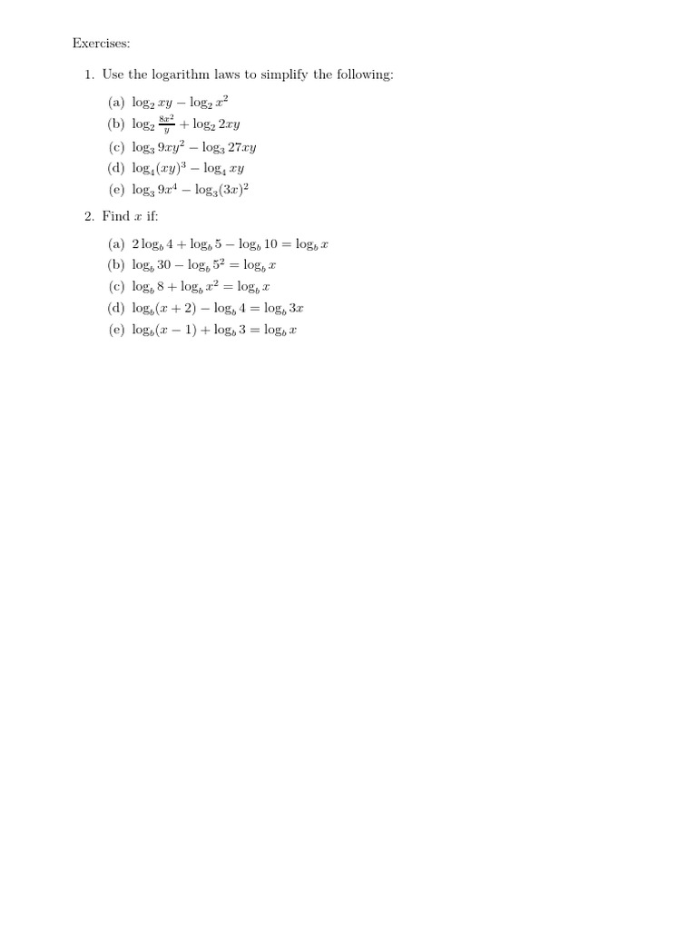 Add Math - Logarithms and Exponentials Worksheet - FINAL_Part4 | PDF