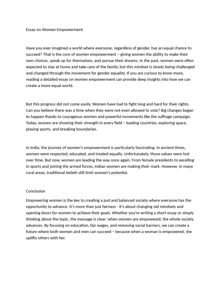 Women Empowerment: Key to Equality | PDF