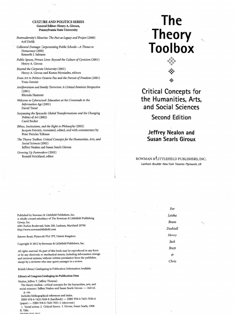 The Theory Toolbox 2nd Ed | PDF