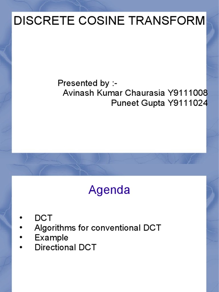 DCT | PDF | Data Compression | Signal Processing