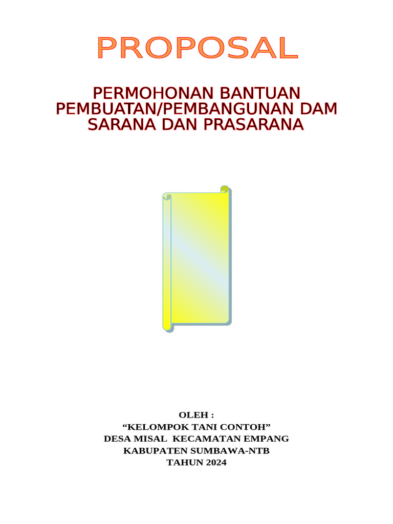 Contoh Proposal Cek Dam Kelompok Tani Perayu Ate II | PDF