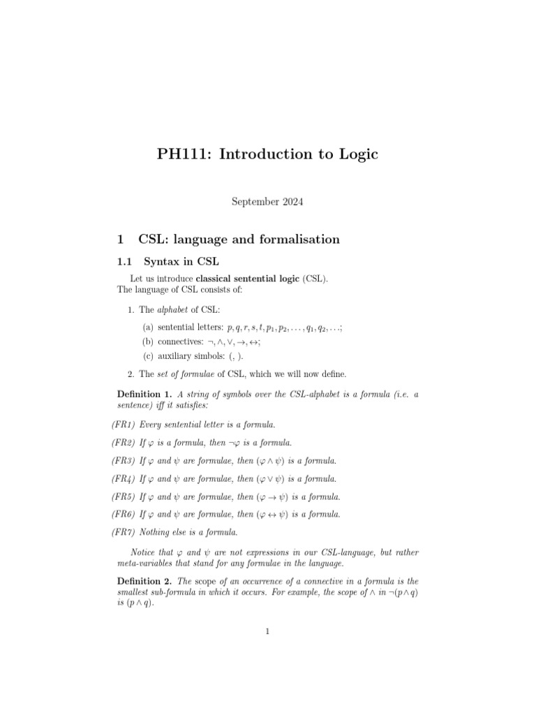 PH111 Introduction To Logic | PDF | Interpretation (Logic) | If And Only If