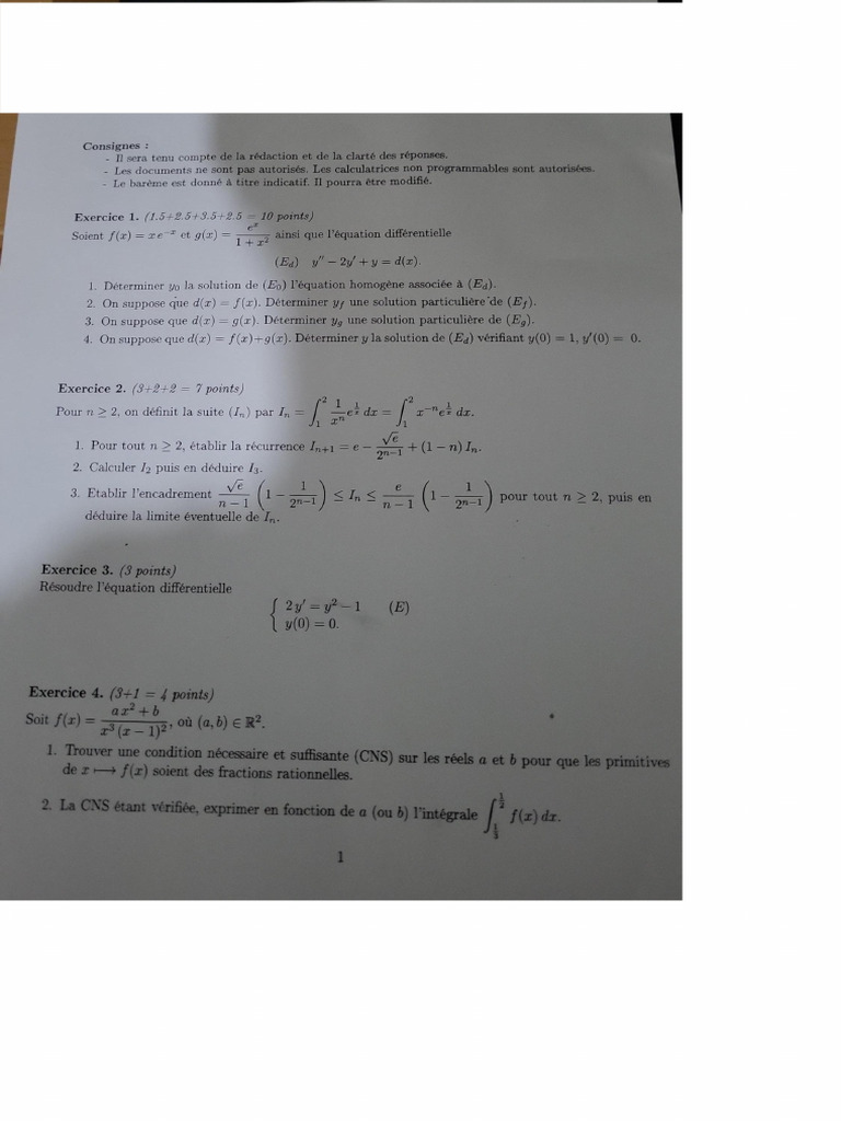 Examen Analyse 2 | PDF