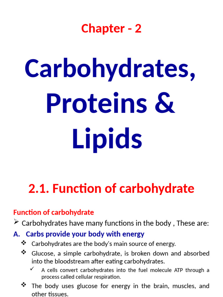 Chapter 2 - Carbohydrates, Proteins Lipids | PDF | Carbohydrates | Lipid