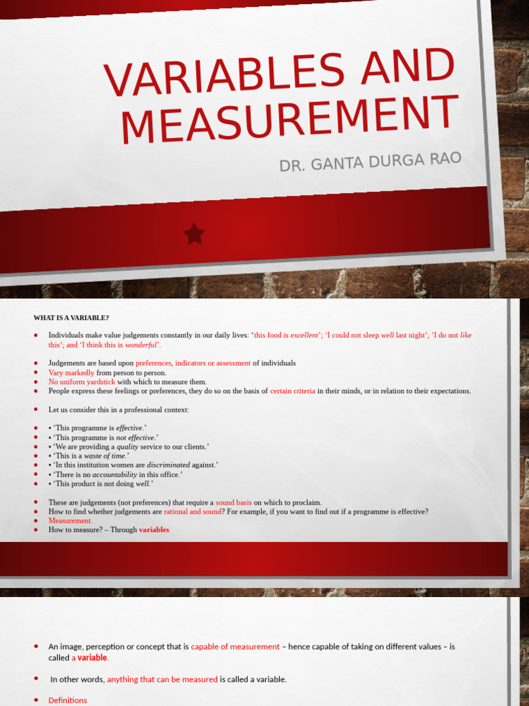 Understanding Variables in Measurement | PDF | Statistics | Level Of ...