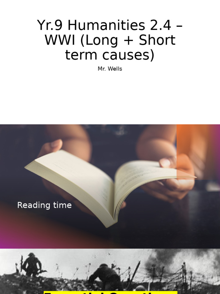 Yr.9 Humanities 2.4 - WWI (Long + Short Term Causes) | PDF | World War ...