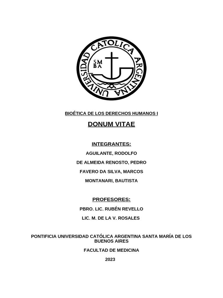 Bioética y Donum Vitae: Procreación Humana | PDF | Matrimonio ...