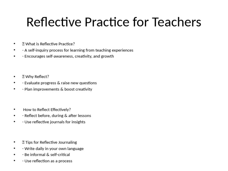 Reflective Practice Teachers | PDF