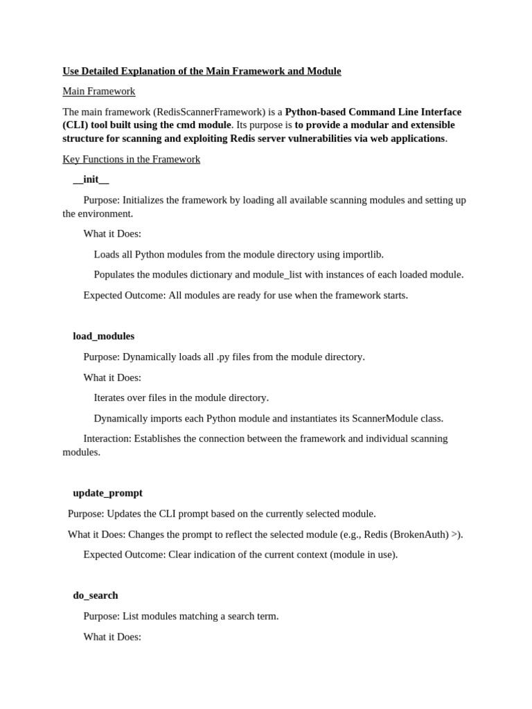 Detailed Explanation Of The Main Framework And Module Pdf World