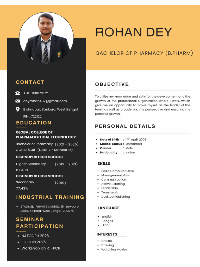 Rohan Dey Cv | PDF