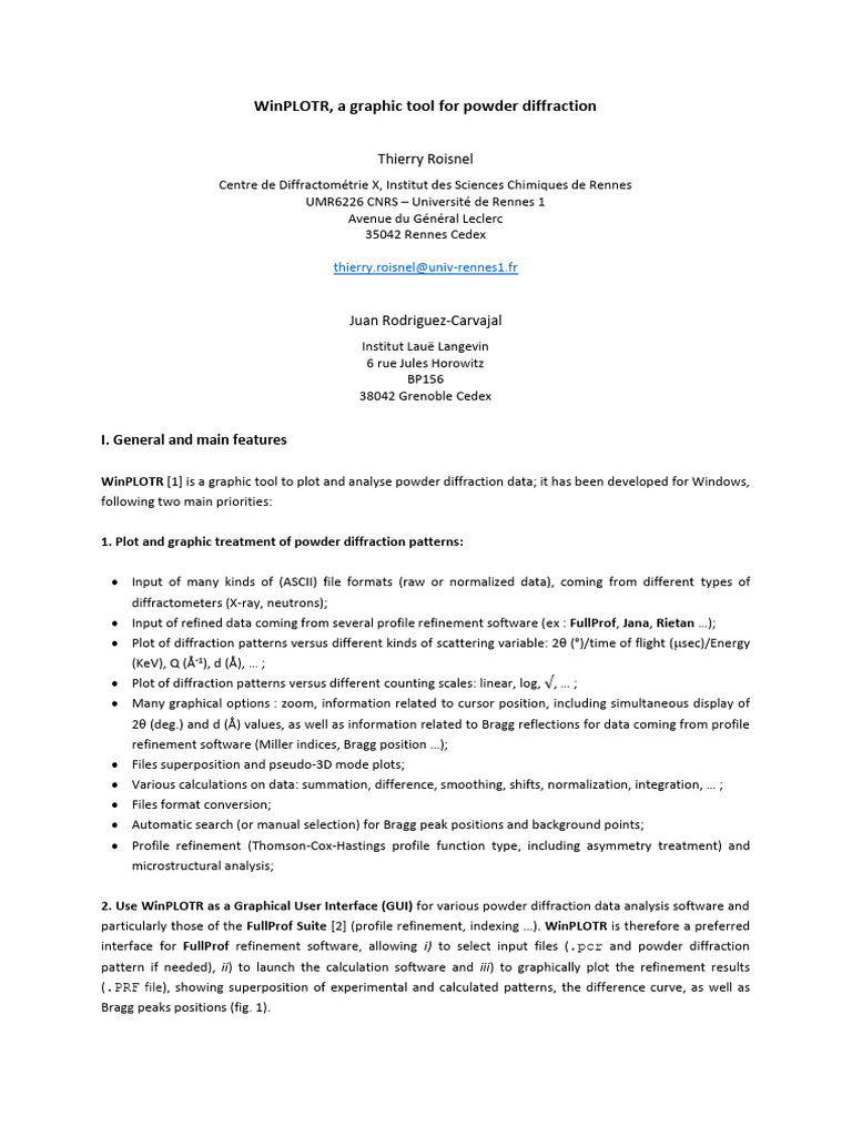 2020-05-07 WinPLOTR T Roisnel Eng-2 | PDF | Cross Section (Physics ...