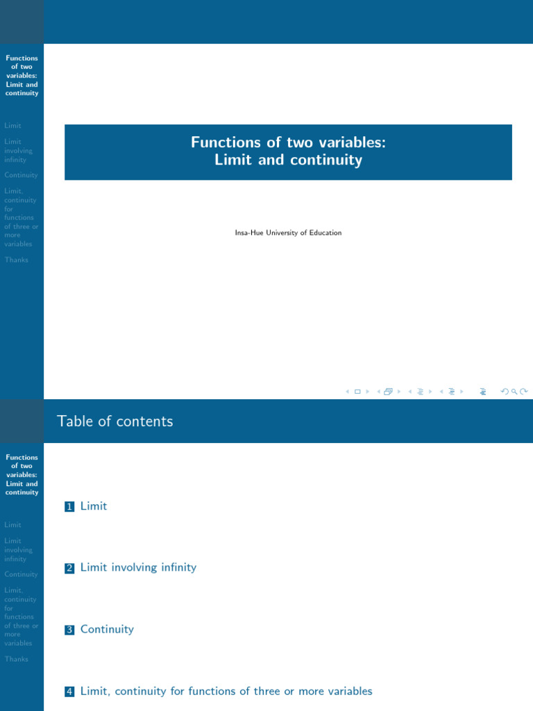III.2 - Limit and Continuity | PDF | Continuous Function | Function (Mathematics)