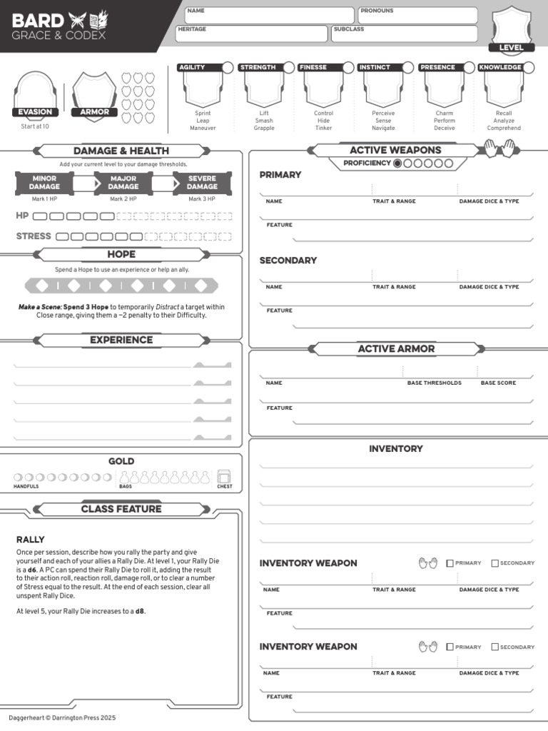 Character Sheets and Guides Daggerheart May212025 250523 202646 | PDF | Zoology