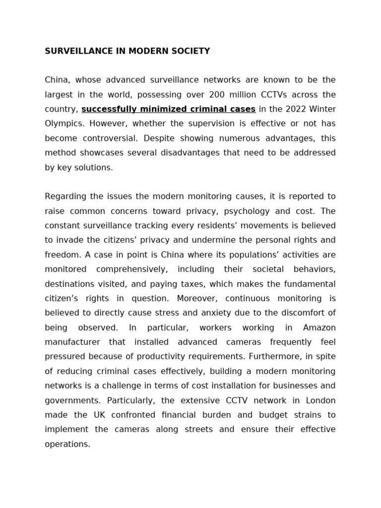 Surveillance in Modern Society | PDF | Communication | Surveillance