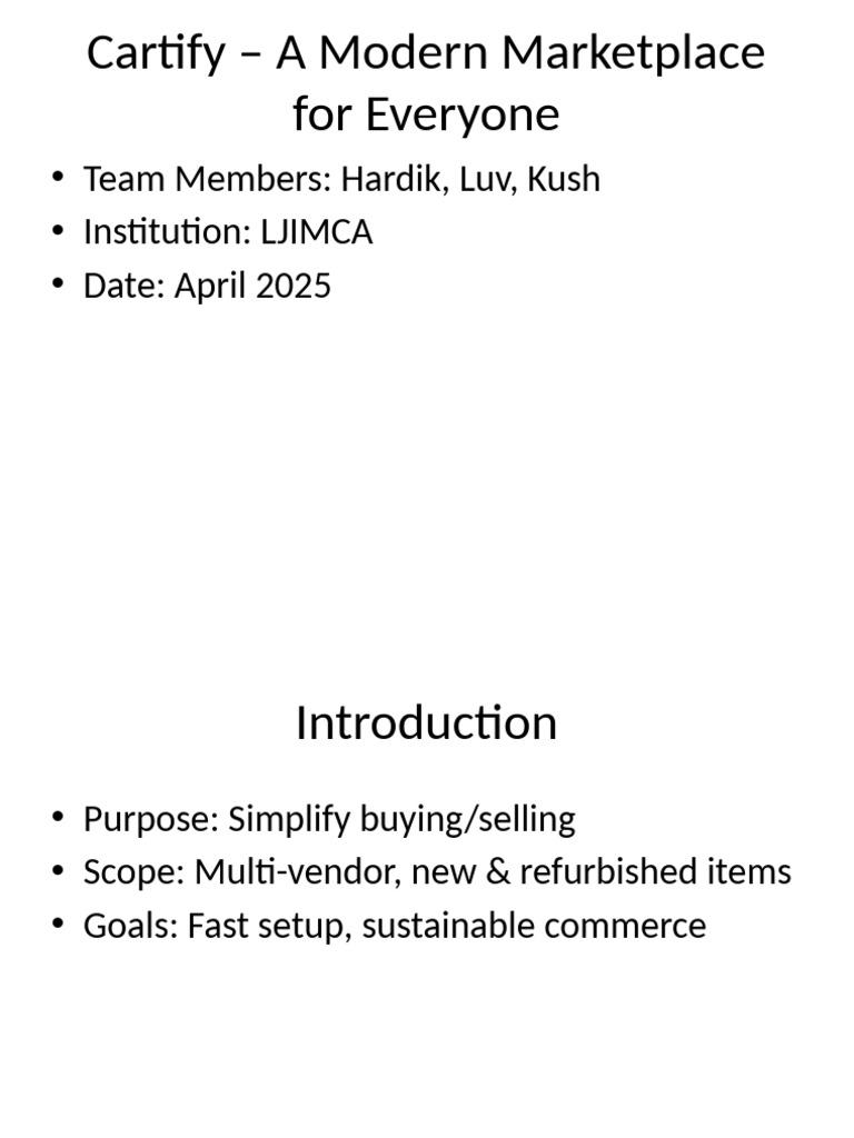 Cartify Project Presentation | PDF